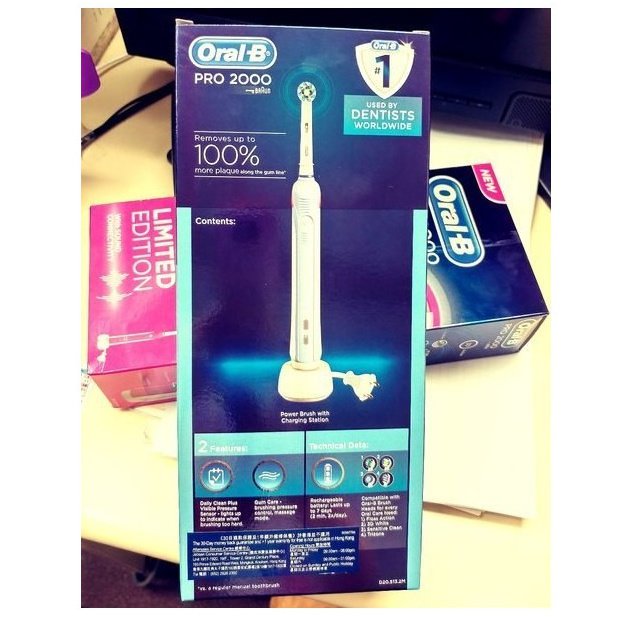 百靈牌Oral-B P2000充電電動牙刷Oral B Pro 2000 Power Brush (Blue) 二手價錢及狀況 - Price二手買賣區 Price.com.hk